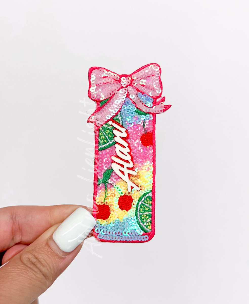 Small Alani Cherry Lime Energy Drink Sequin Patch – Bespoke Hat Co