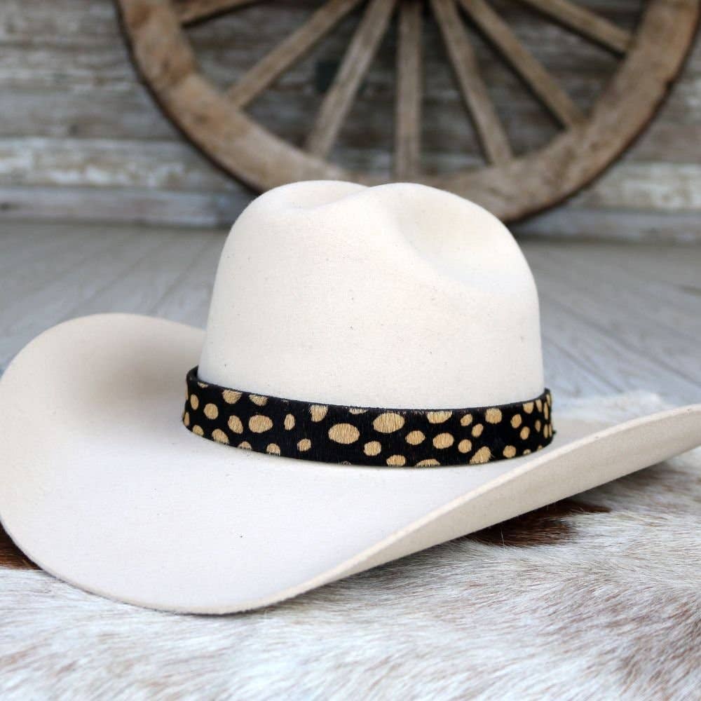 Gold Spotted Leather Hat Band - Dottie – Bespoke Hat Co